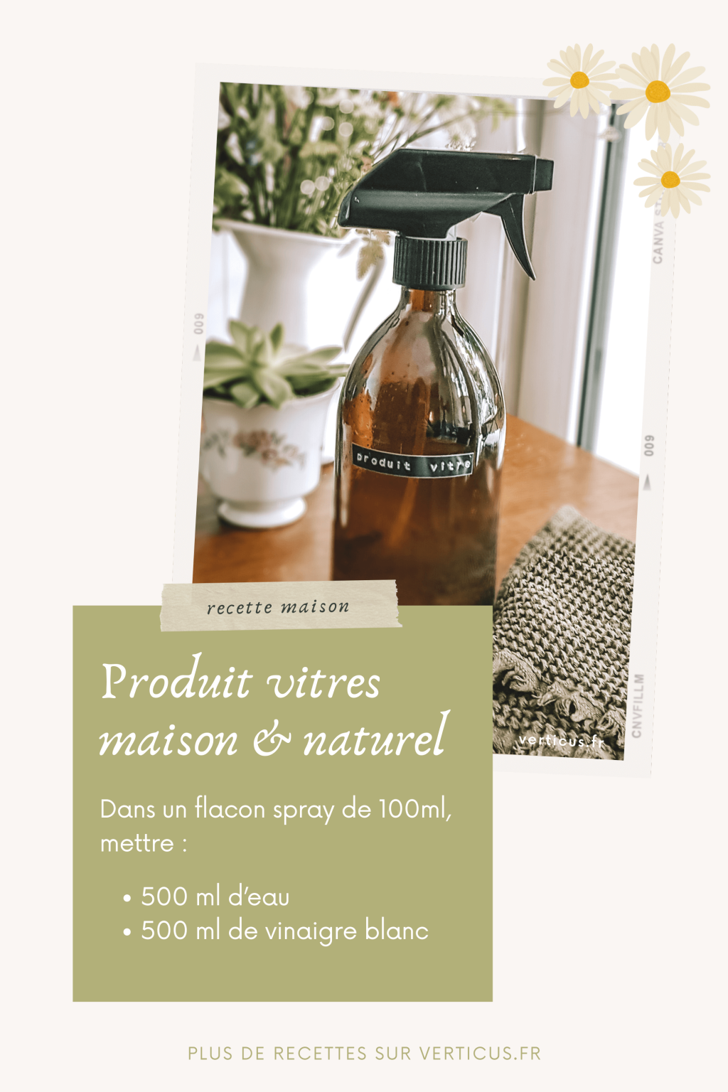 Recette de produit vitre maison (qui ne laisse pas de traces)